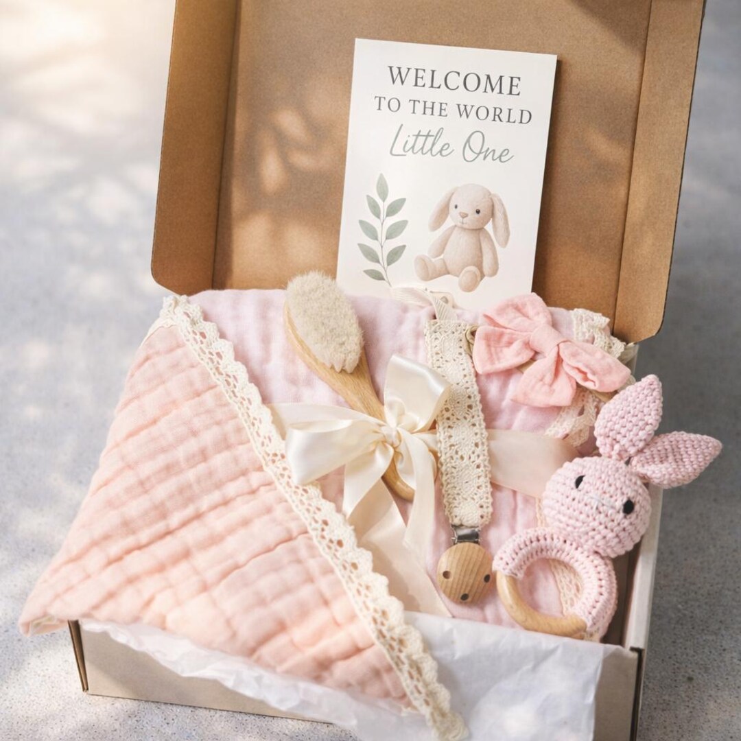 Baby Girl Gift Box, Newborn Girl Gift Set, Baby Girl Essentials ...