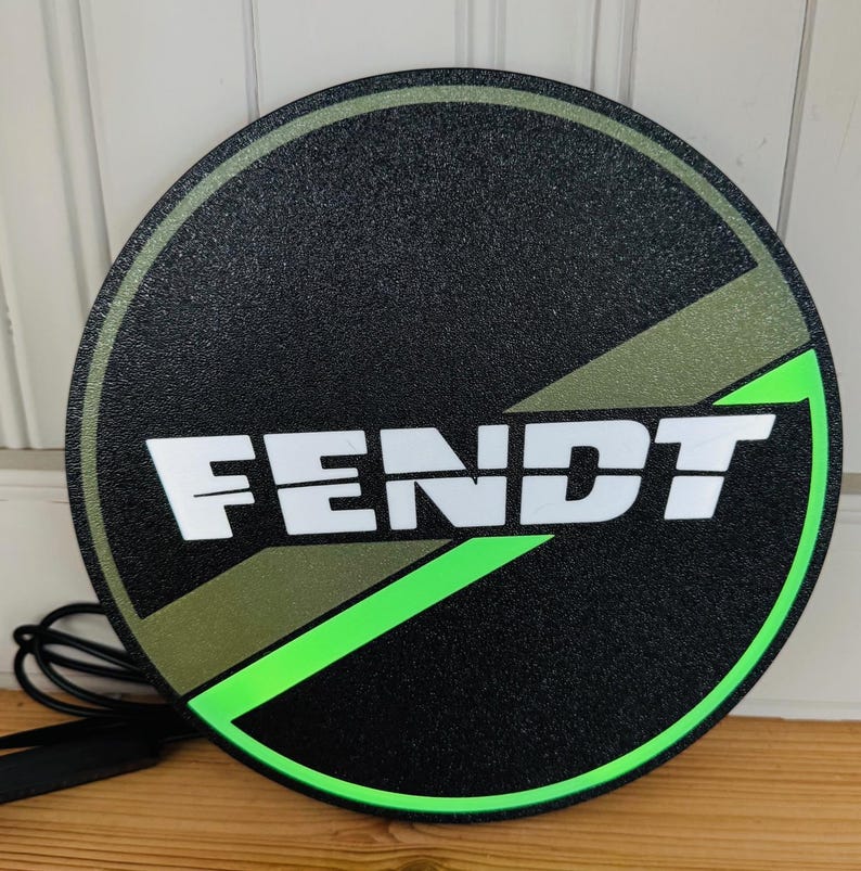 Fendt Inspired LED Lightbox – 3D Printed Tractor Logo Lamp, Farmhouse ...