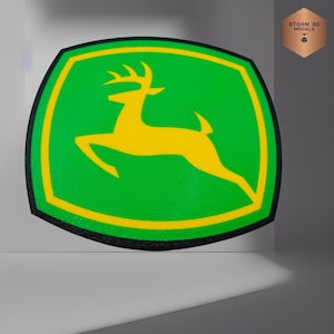 John Deere LED Lightbox – 3D Printed Tractor Logo Lamp, Farmhouse Décor ...