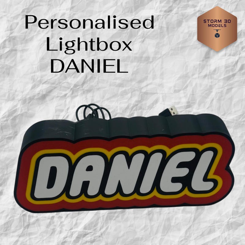 3d Print Name Light Box - Etsy UK