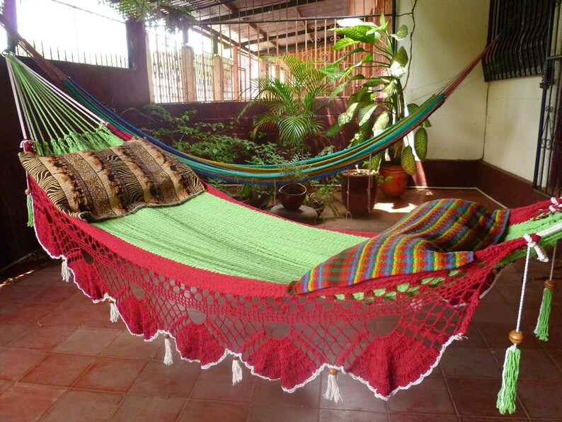 Beautiful Two Colors Double Hammock Hand-woven Natural Cotton - Etsy
