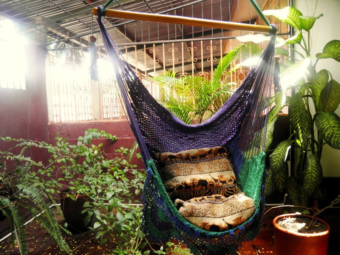 Tricolor Sitting Hammock Hanging Chair With Simple Fringe. - Etsy