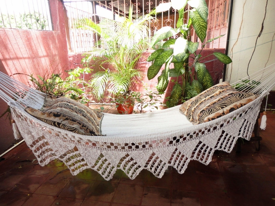 One Color Beige Single Hammock Hand-woven Natural Cotton - Etsy