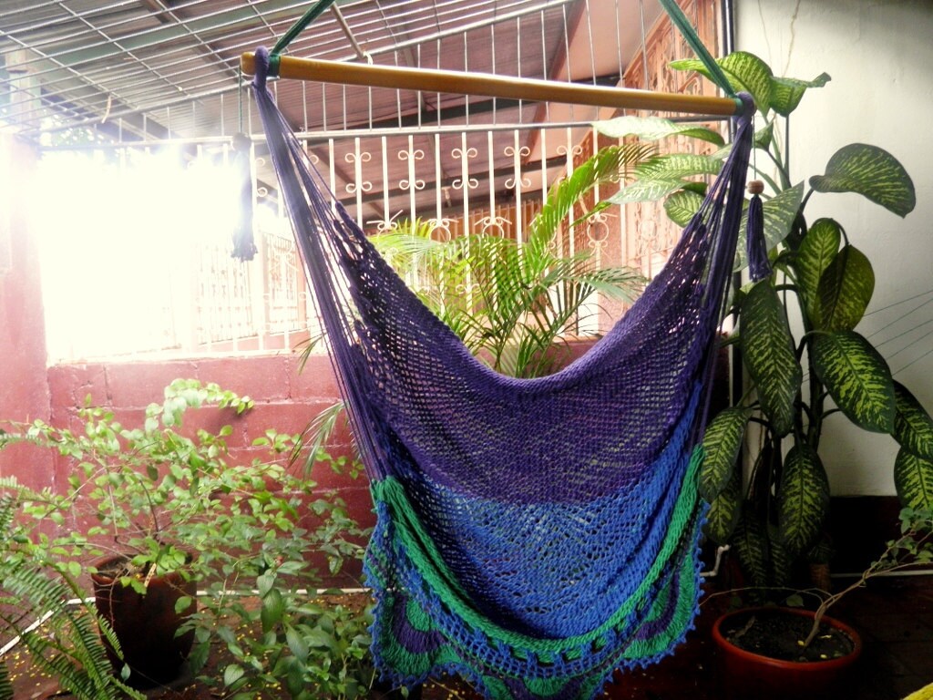 Tricolor Sitting Hammock Hanging Chair Simple Fringe | Etsy