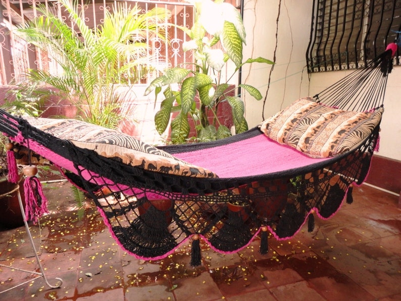 Beautiful Two Colors Single Hammock Hand-woven Natural Cotton | Etsy