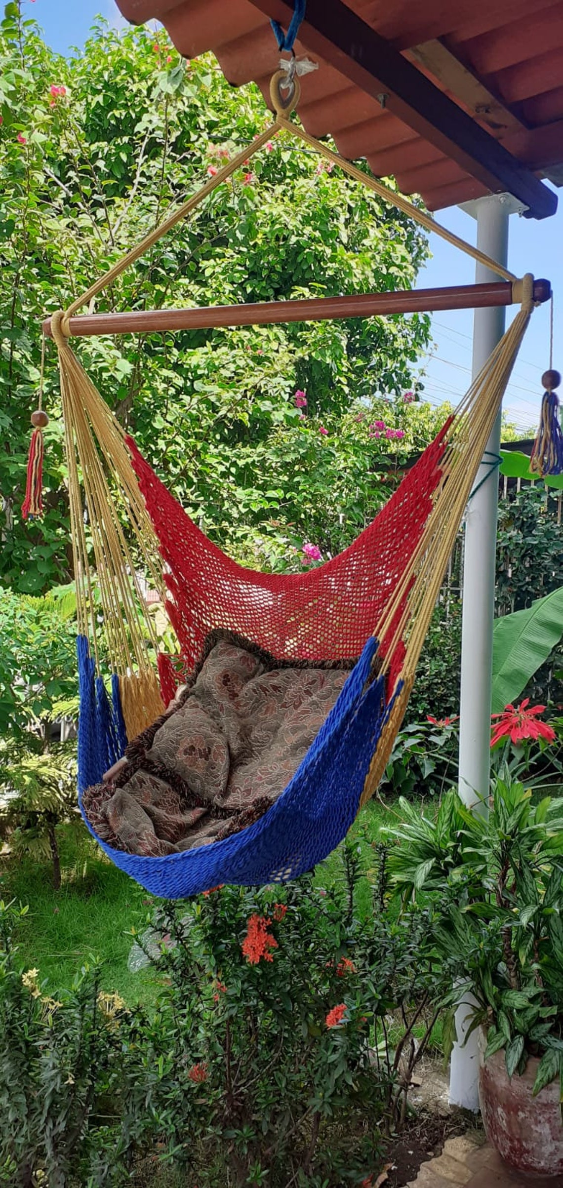 Red Yellow Blue Sitting Hammock Hanging Chair | Etsy