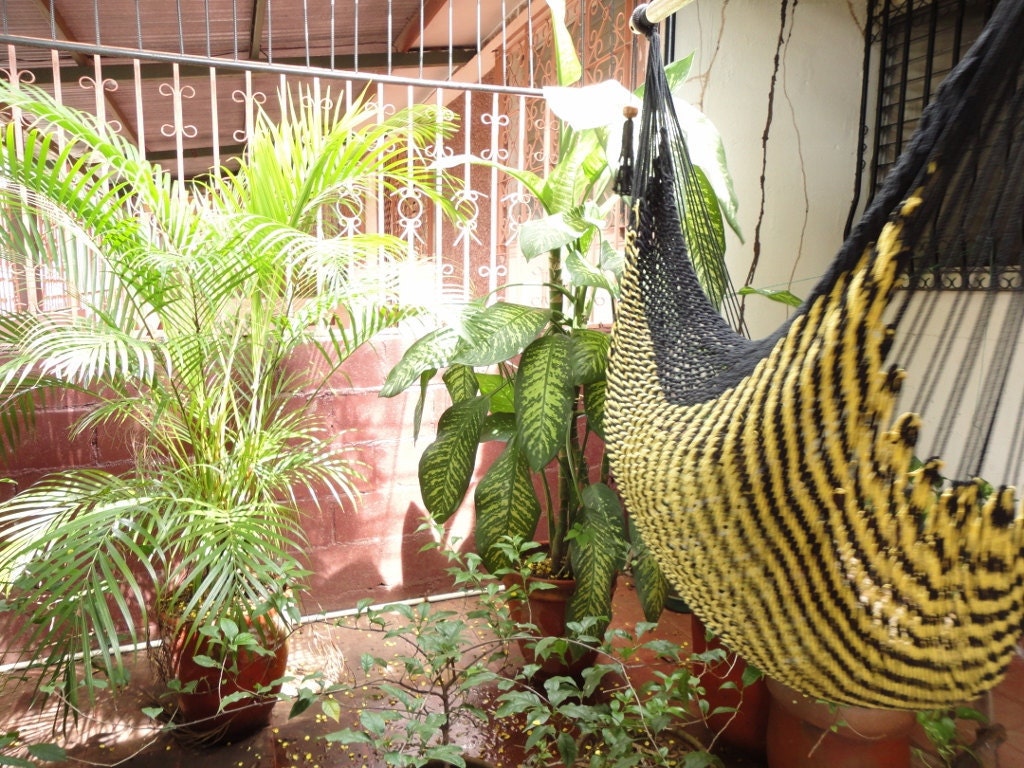 Black and Yellow Bulico Sitting Hammock Hanging Chair Natural - Etsy