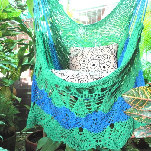 Tricolor Sitting Hammock Hanging Chair Simple Fringe | Etsy