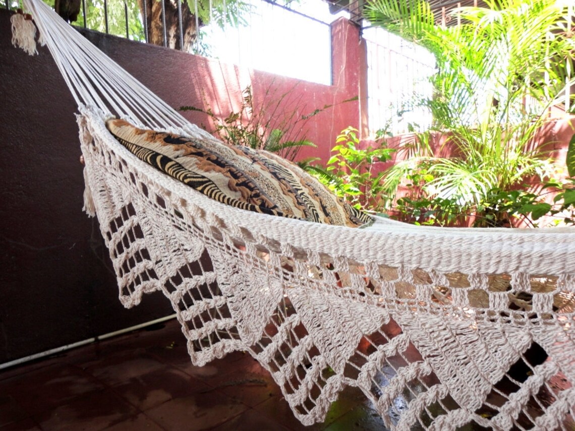 One Color Beige Single Hammock Hand-woven Natural Cotton - Etsy