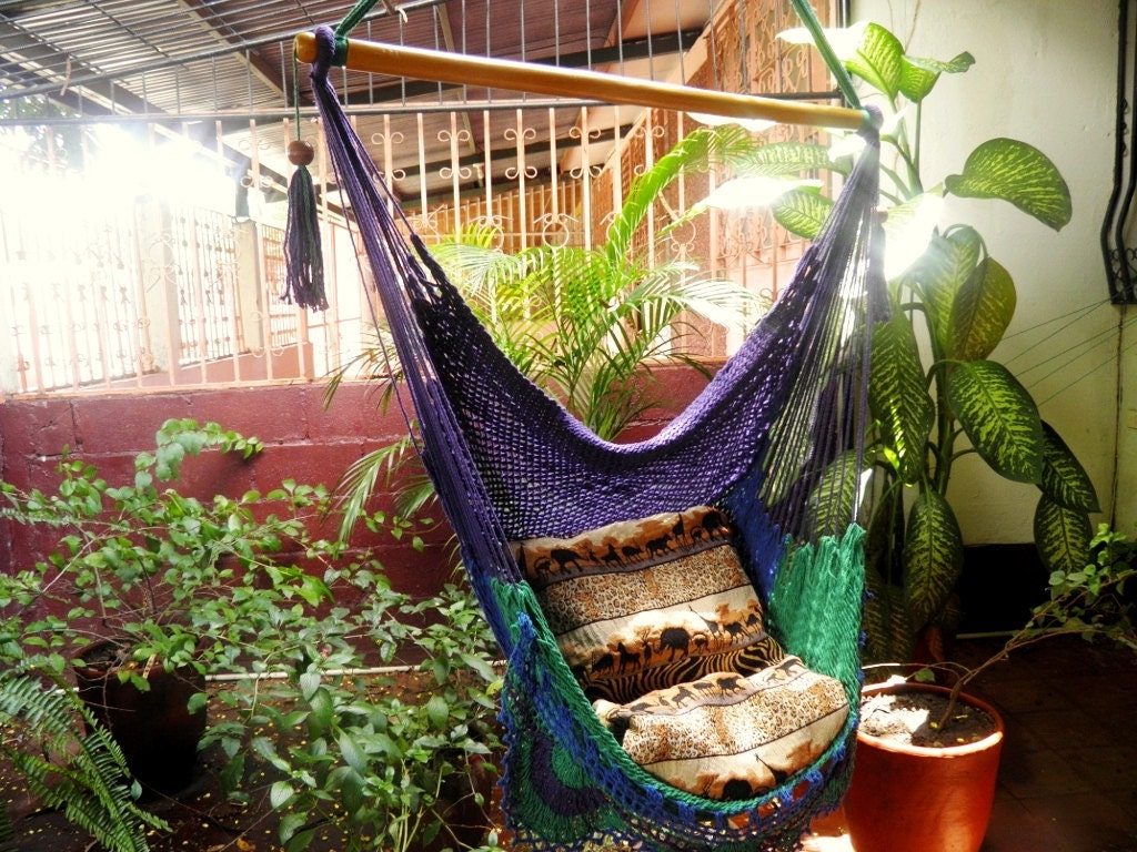 Tricolor Sitting Hammock Hanging Chair Simple Fringe | Etsy