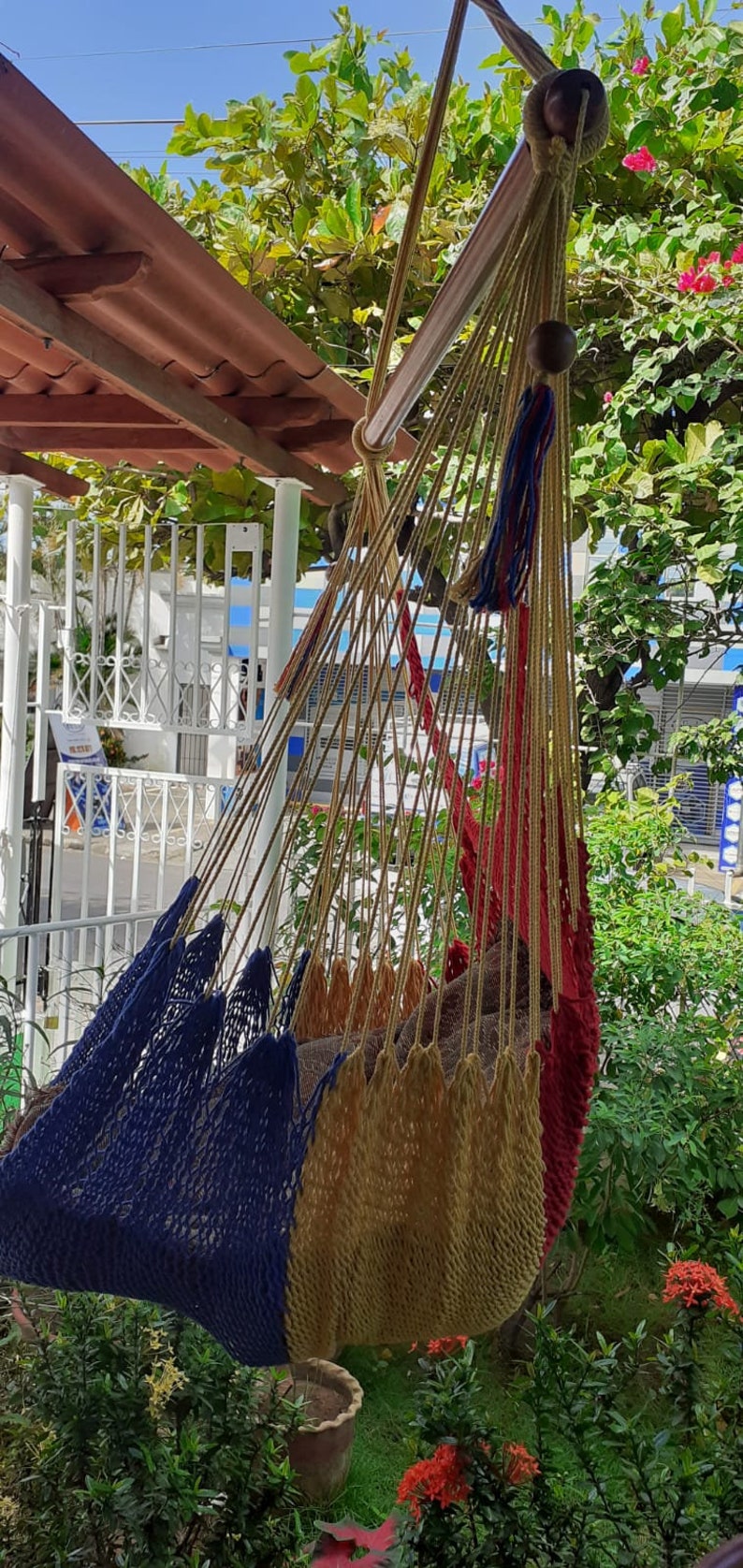 Red Yellow Blue Sitting Hammock Hanging Chair | Etsy