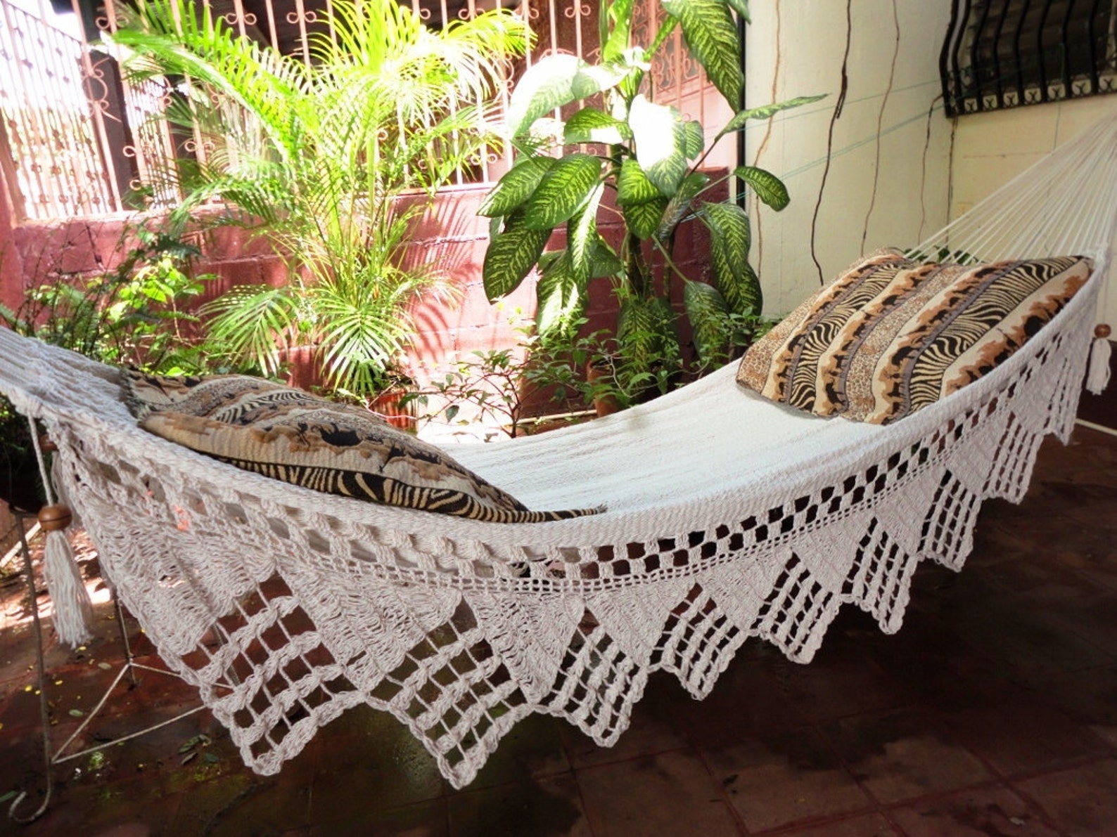One Color Beige Single Hammock Hand-woven Natural Cotton - Etsy