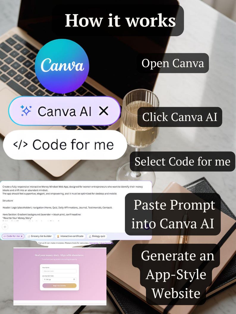 6 Emotional Canva AI Prompts | Build Interactive Self-help & Reflection ...