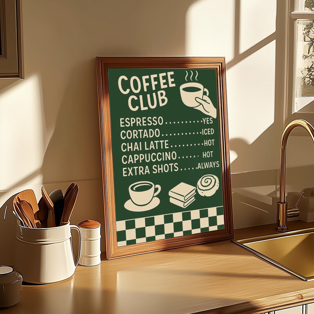 Coffee Print – Coffee Bar Sign, Coffee Bar Accessories, Coffee Poster ...