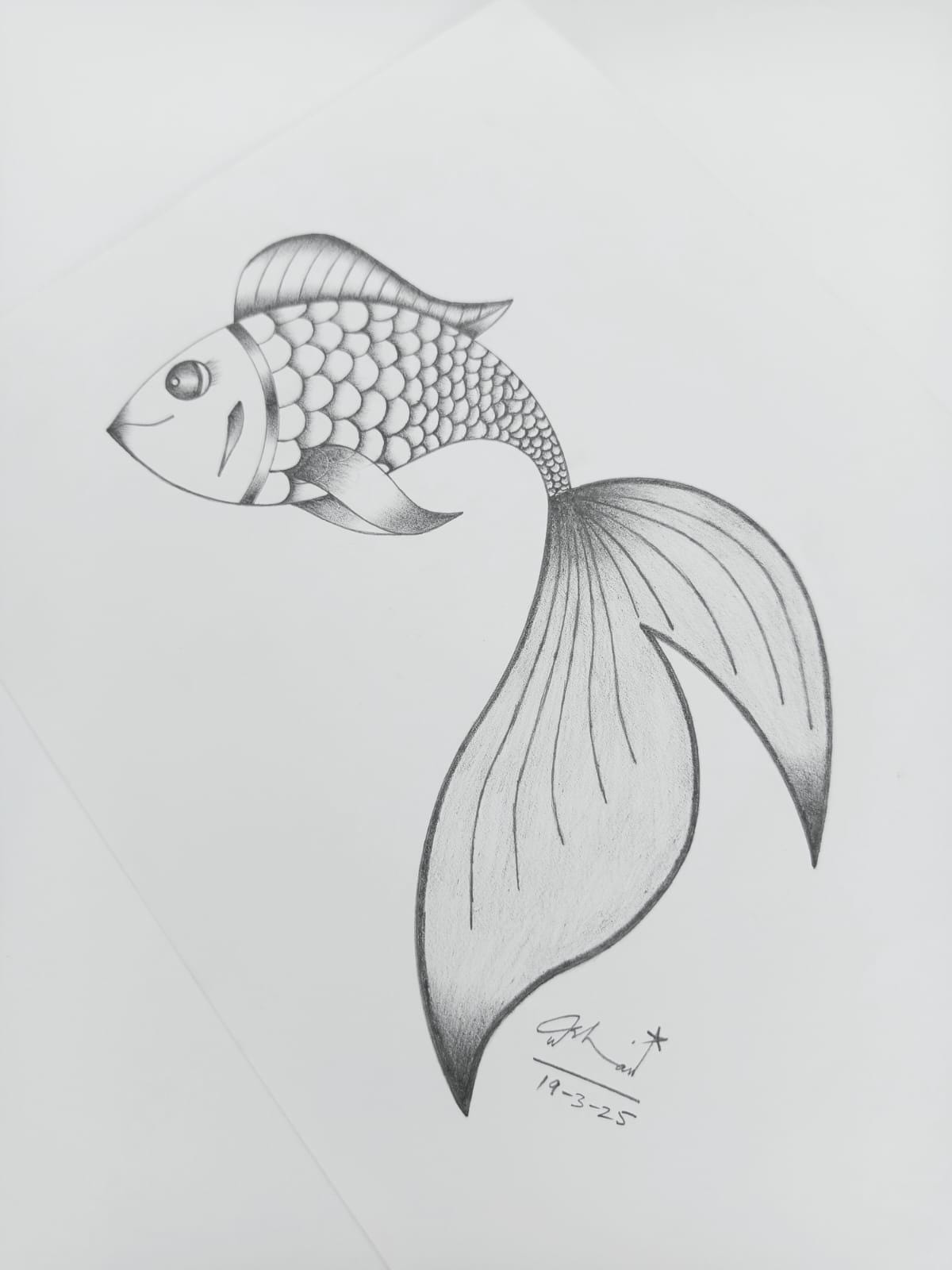 Fish Pencil Sketch – Hand-drawn Digital Art Print – Ocean Life ...