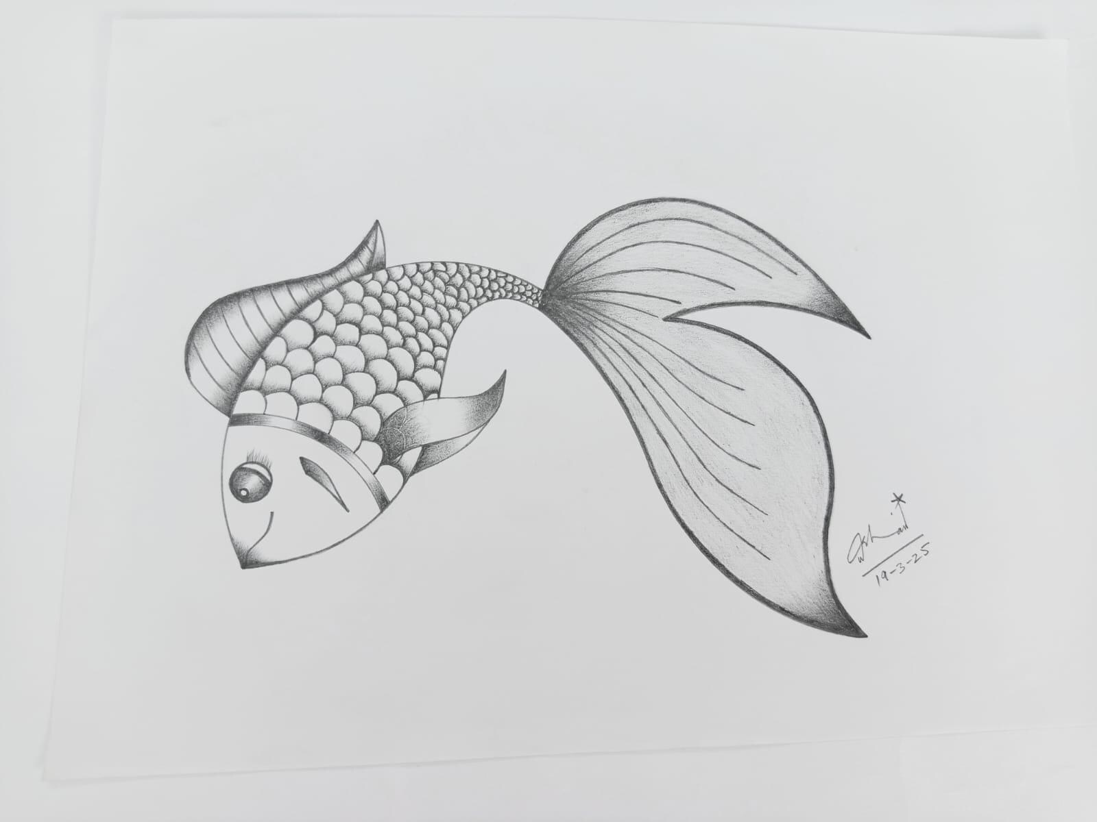 Fish Pencil Sketch – Hand-drawn Digital Art Print – Ocean Life ...