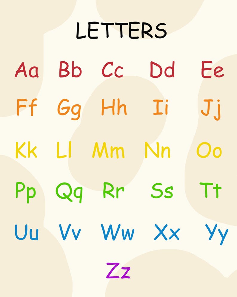 Educational Posters for Kids: ABC, Numbers, Colors, Shapes (digital ...