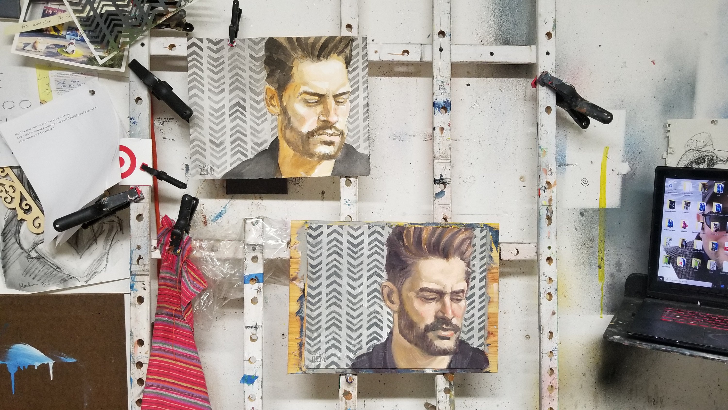 Chevron Man with Cool Hair, 11x14 inches oil on canvas panel by Kenney ...