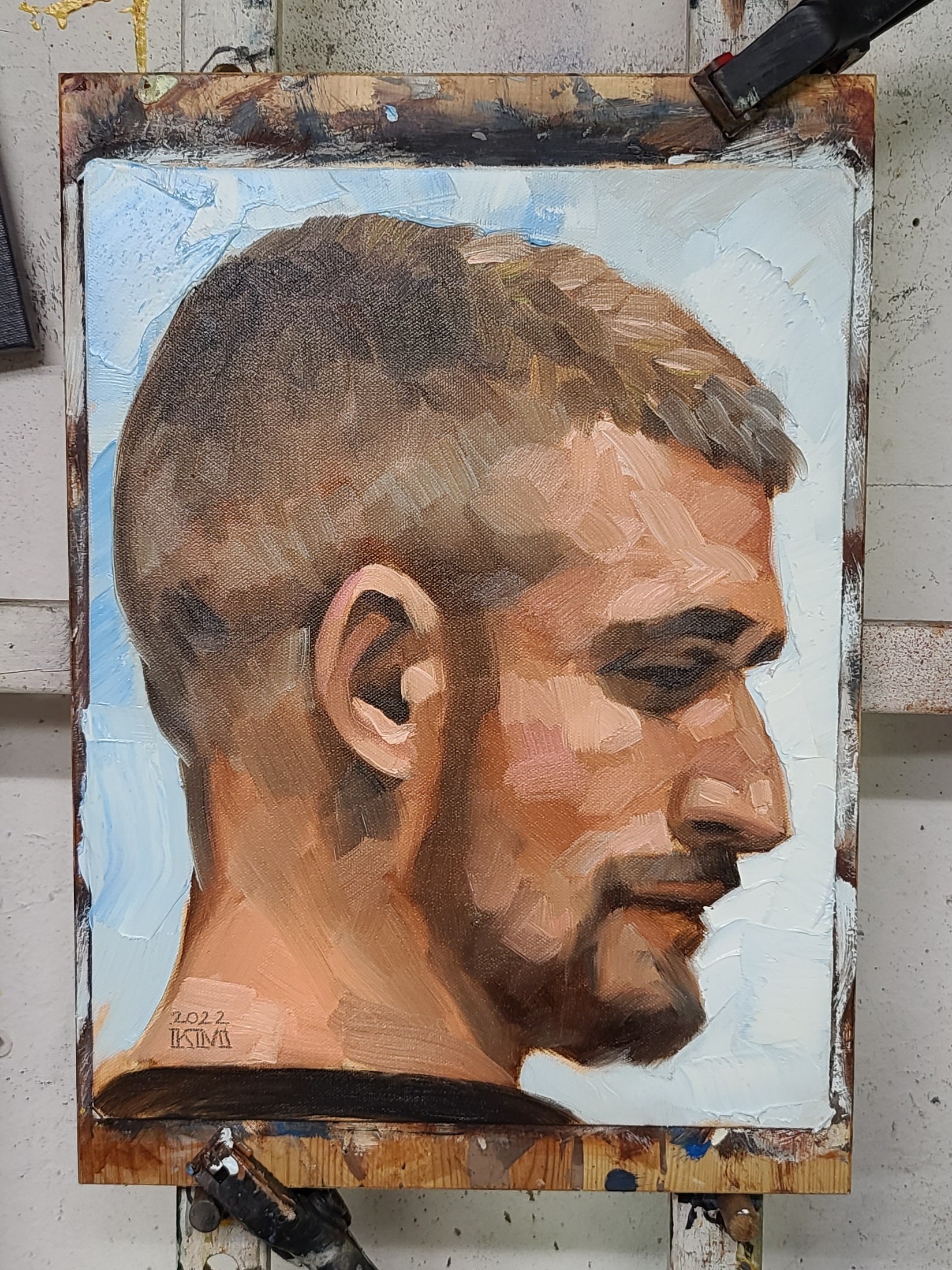 Beautiful Bearded Man in Profile, 11x14 inches oil on canvas panel by ...