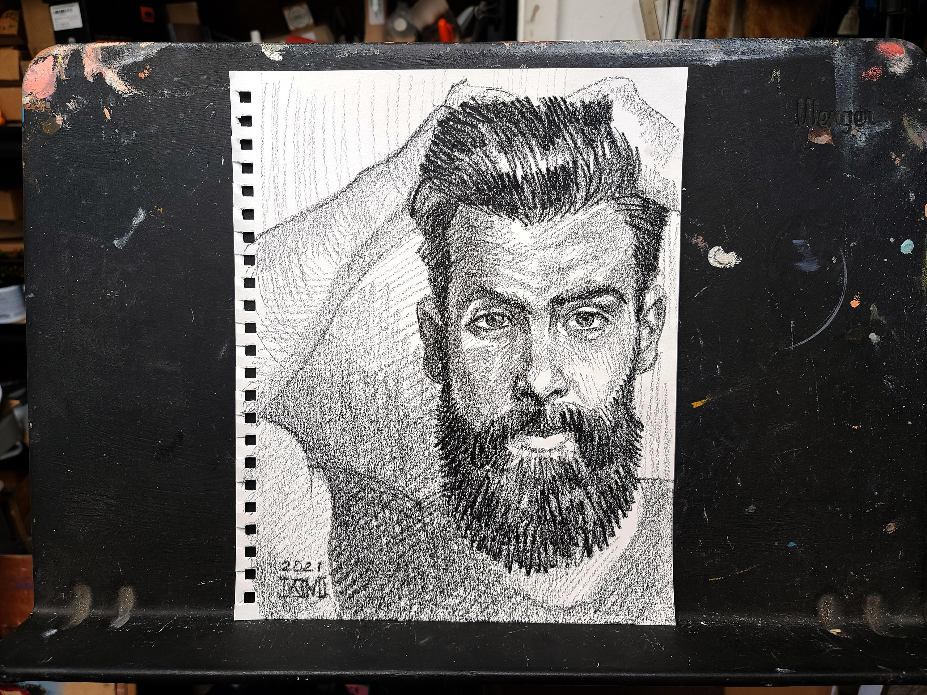 Marty Graw, crayon on paper 9x12 inches by Kenney Mencher — Kenney ...