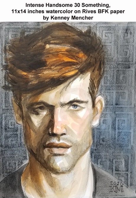 Bohemian with a Pony Tail and Beard in Profile, 9x12 inches oil paint ...