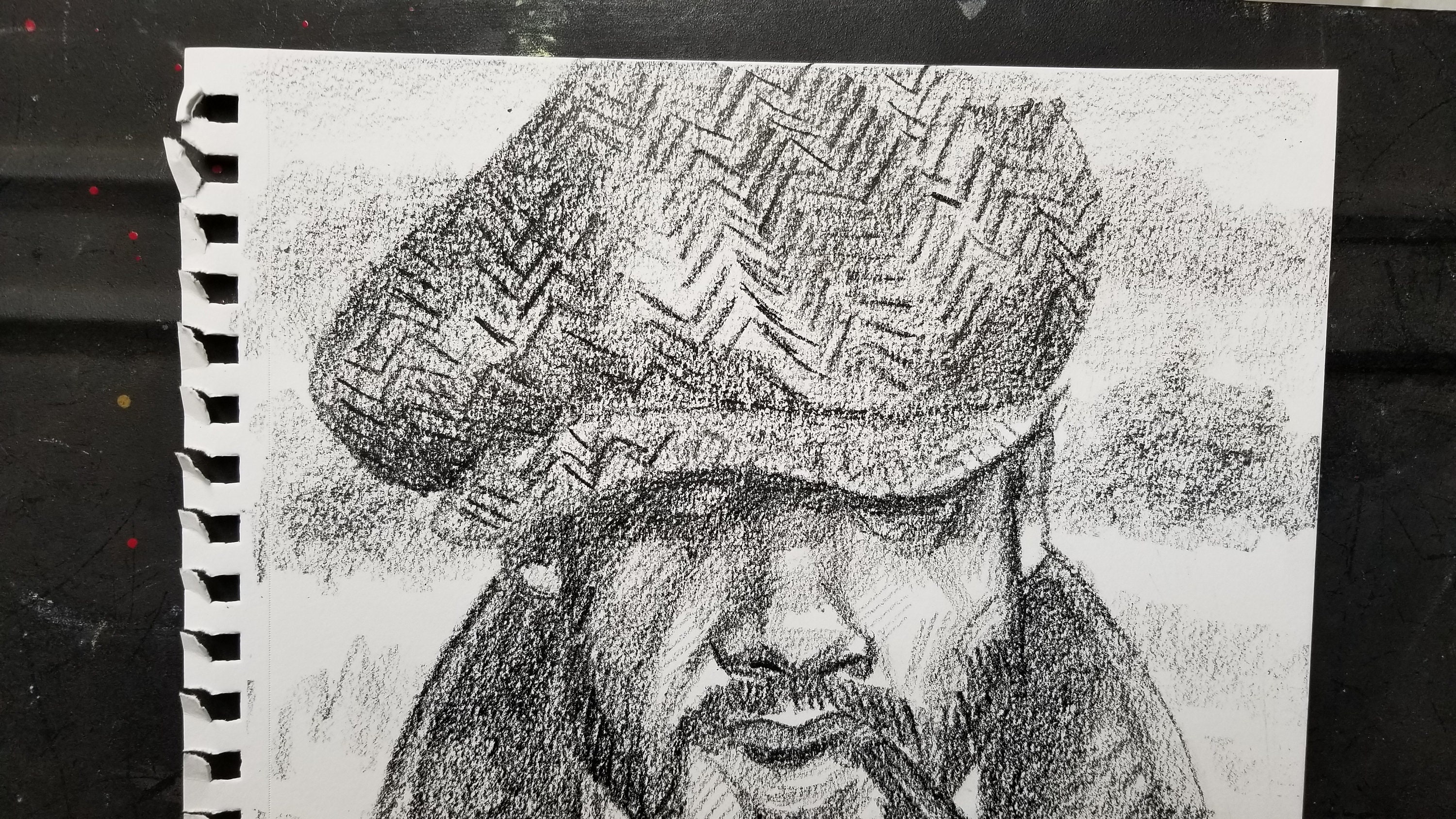 Handsome Black Man with a Flat Cap and an Overcoat Smoking a Pipe, 9x12 ...