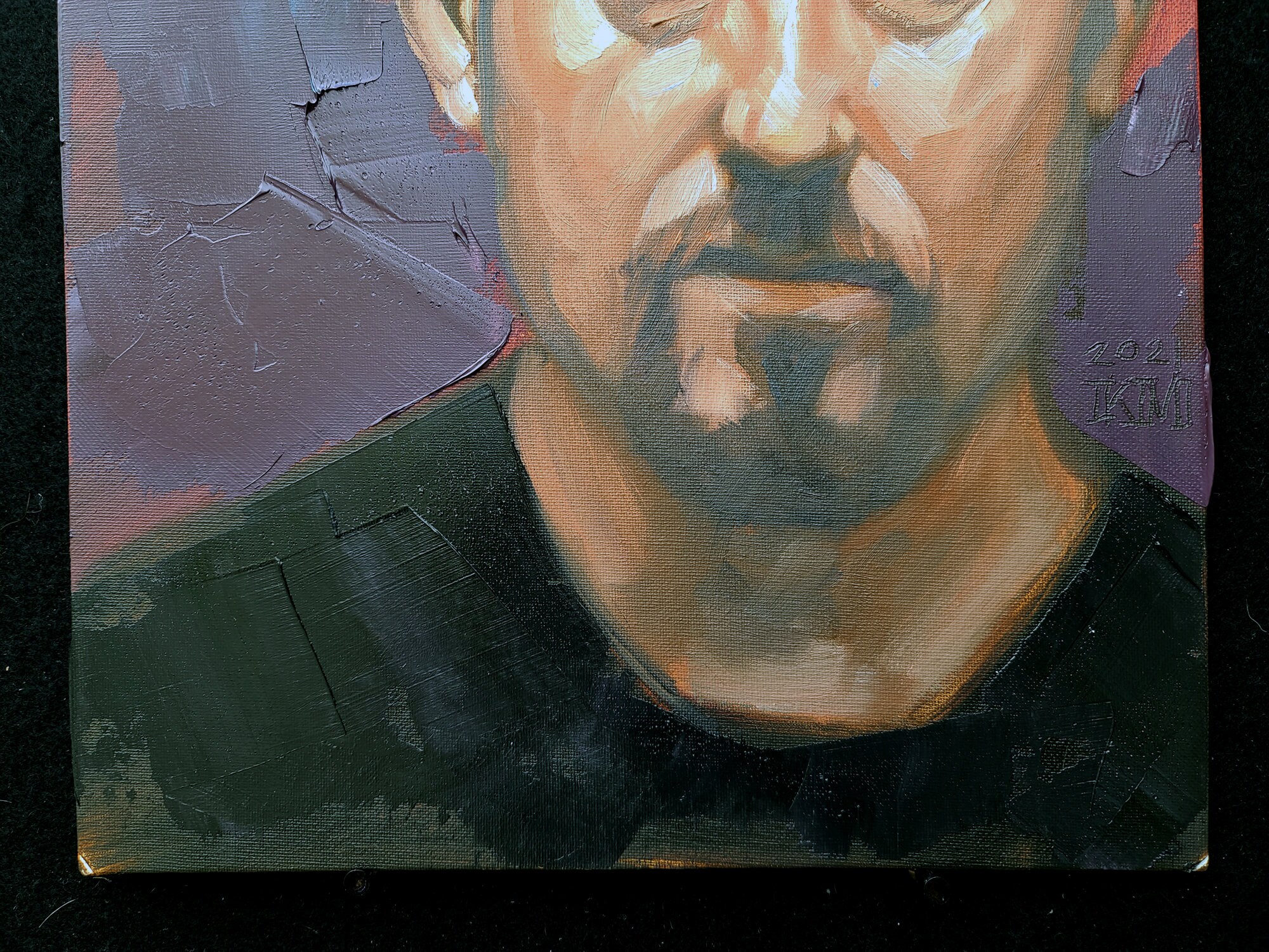 Self Portrait, oil on canvas panel 12x16 inches by Kenney Mencher ...