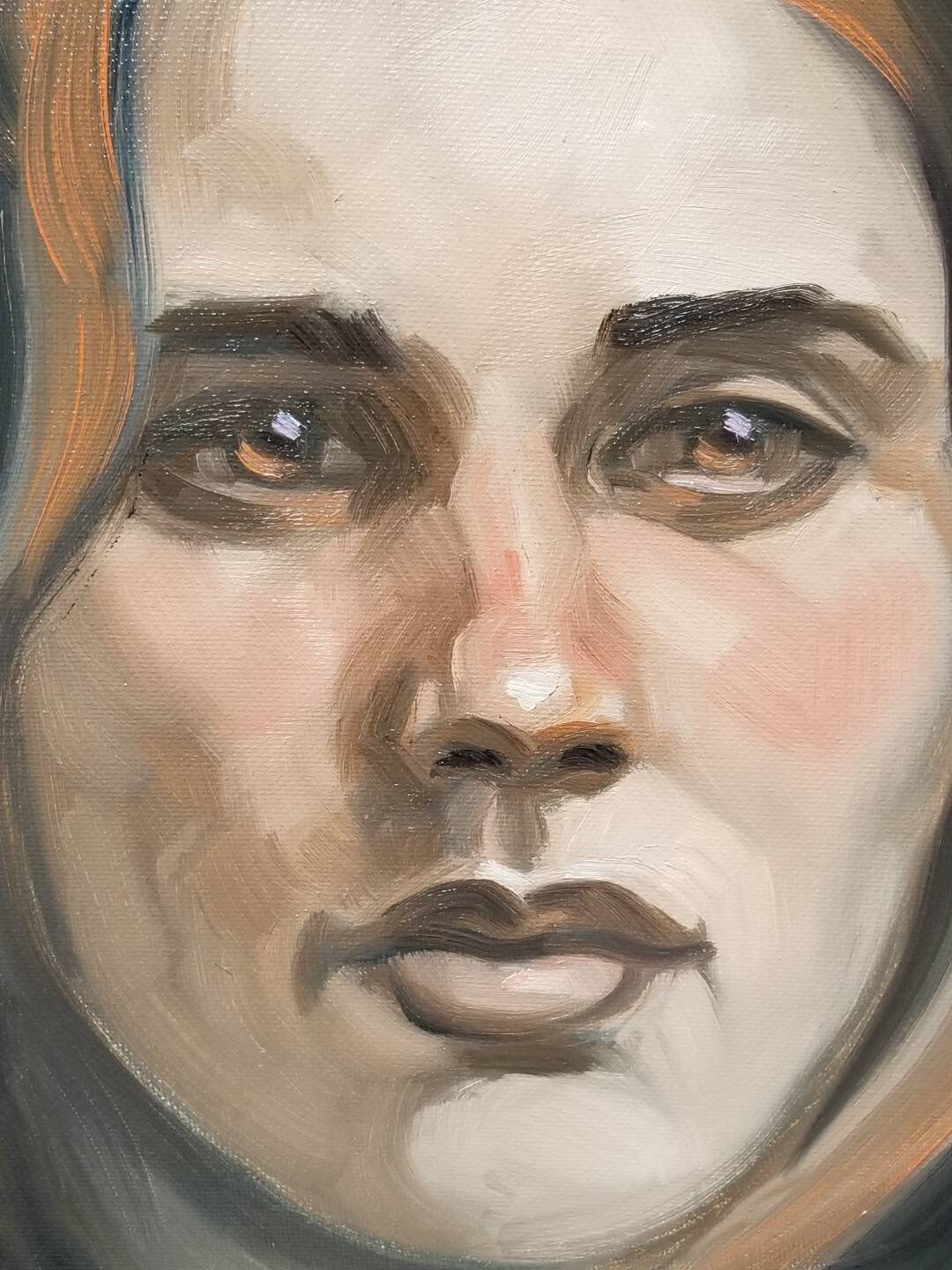 Young Woman, 9x12 inches oil paint on canvas panel by Kenney Mencher ...