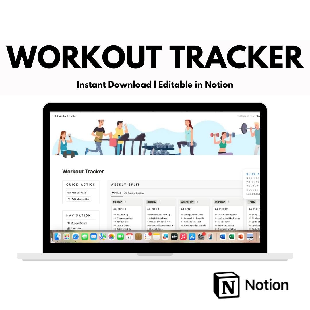 Workout Tracker Planner Notion Template Exercise Tracker Fitness ...
