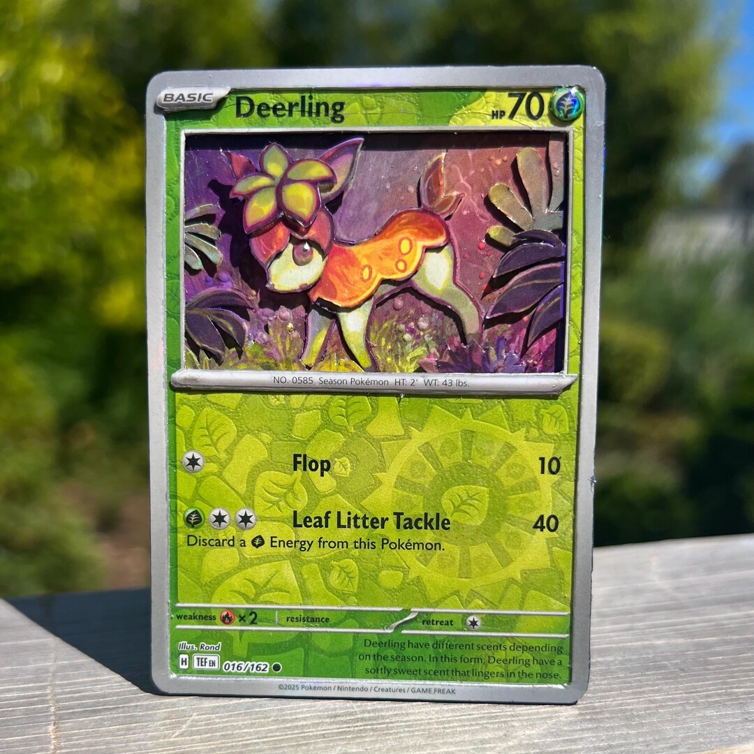 3D Pokemon Card - Deerling - Etsy