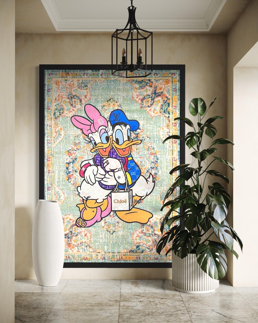 Donald Duck Graffiti Pop Art,100%hand Painted,luxury Art,turkish Rug ...