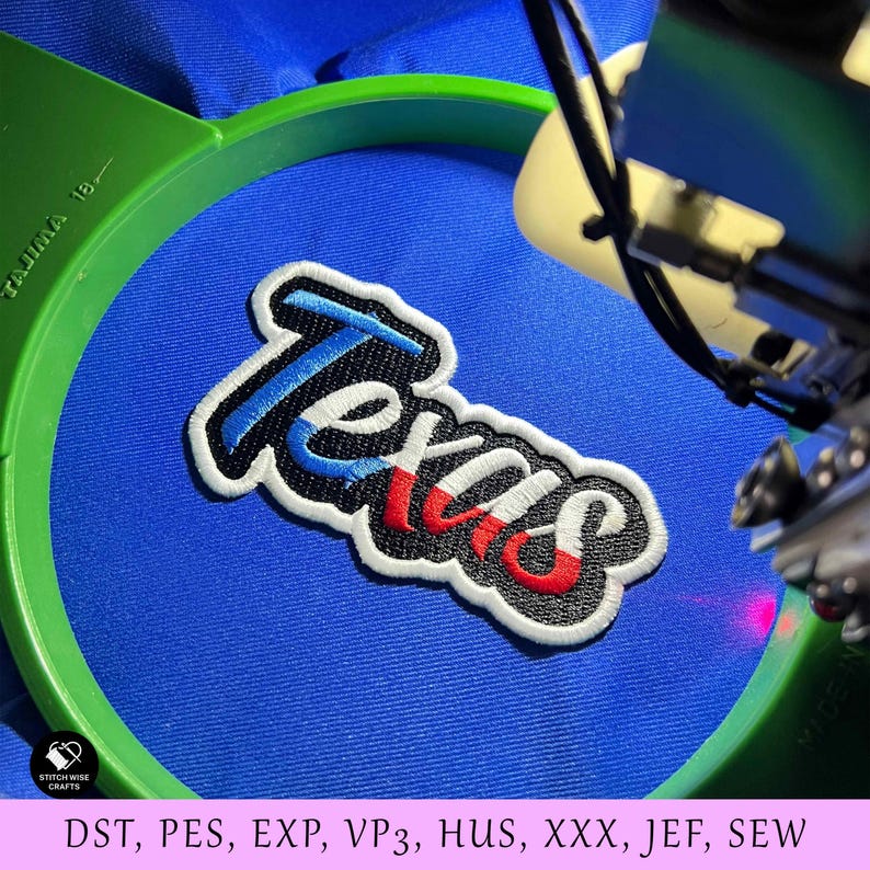 Texas 3D Puff Outline Machine Embroidery Design File for Hats and ...