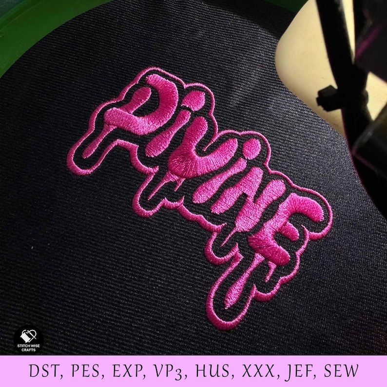 Divine Dripping Machine Embroidery Design File for Caps and Beanie ...