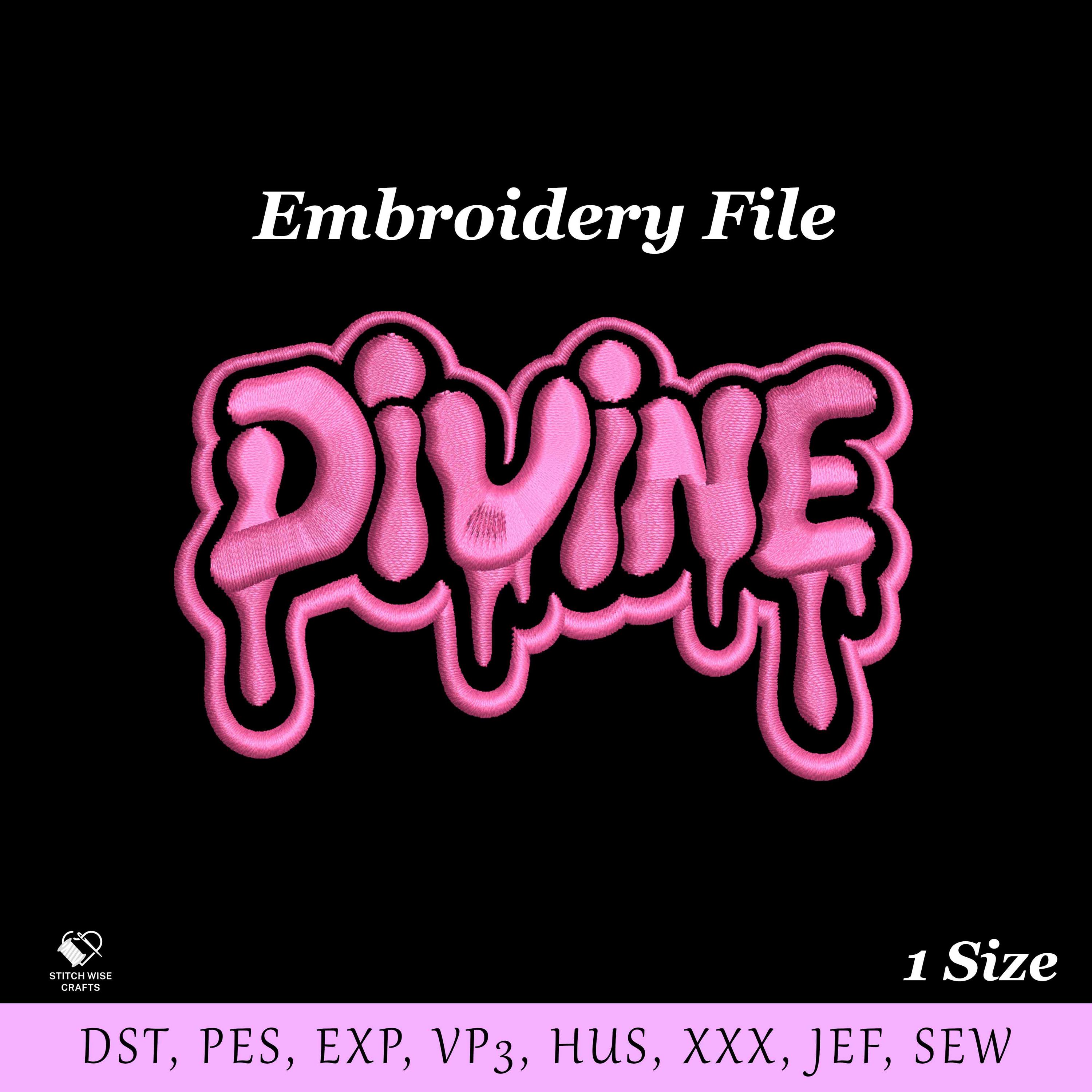 Divine Dripping Machine Embroidery Design File for Caps and Beanie ...