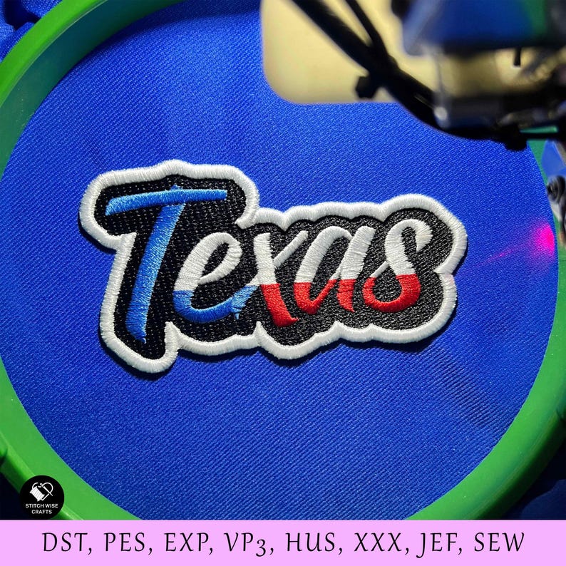 Texas 3D Puff Outline Machine Embroidery Design File for Hats and ...
