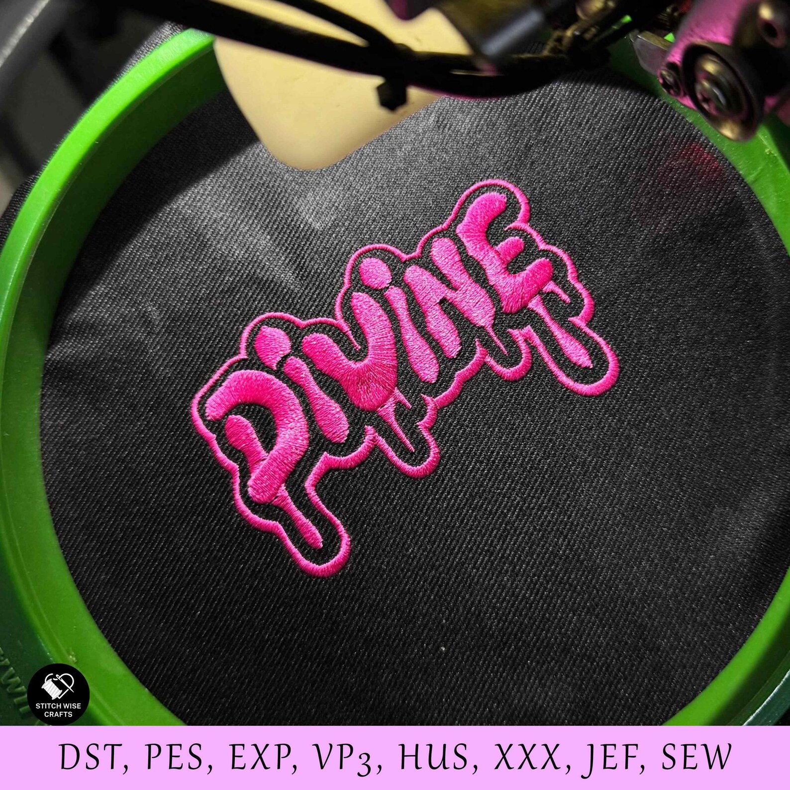 Divine Dripping Machine Embroidery Design File for Caps and Beanie ...