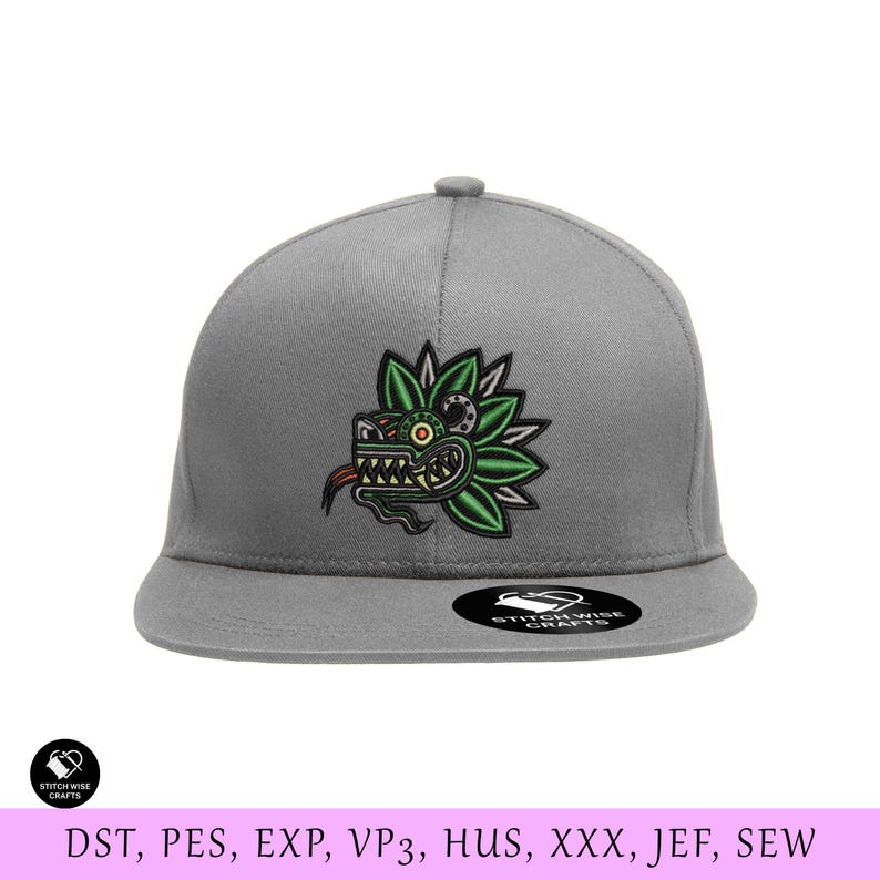 Quetzalcoatl Aztec Mayan Machine Embroidery Designs File for Hats ...