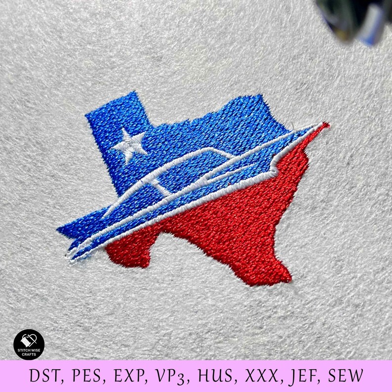 Texas Flag Machine Embroidery Design File for Hats & Beanies, Trendy Embroidery, Custom ...