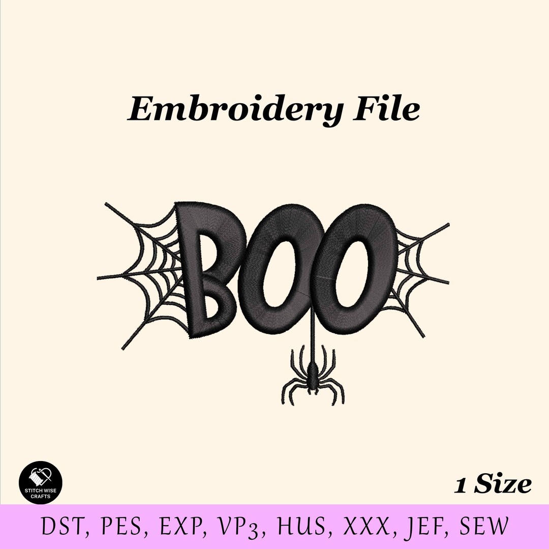 Boo Halloween Machine Embroidery Designs File for Hats, Trendy ...