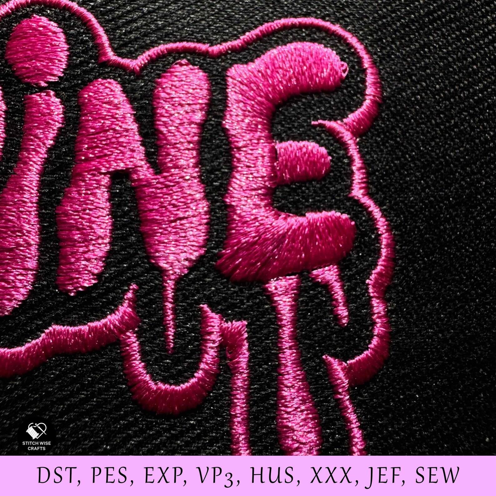 Divine Dripping Machine Embroidery Design File for Caps and Beanie ...
