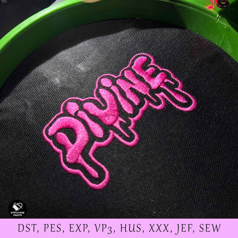 Divine Dripping Machine Embroidery Design File for Caps and Beanie ...