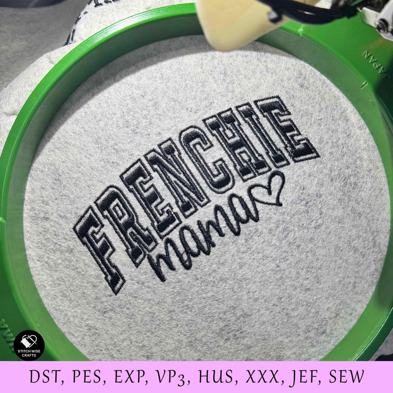 Frenchie Mama Machine Embroidery Design File for Hats and Beanies, Gift ...