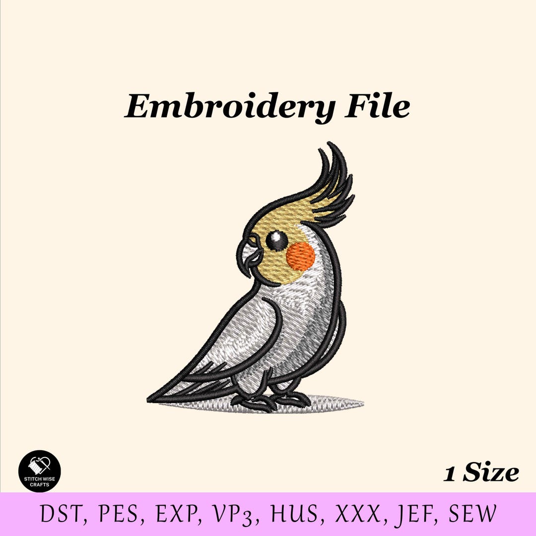 Cocktail Parrot Machine Embroidery Design File for Hats and Beanie ...