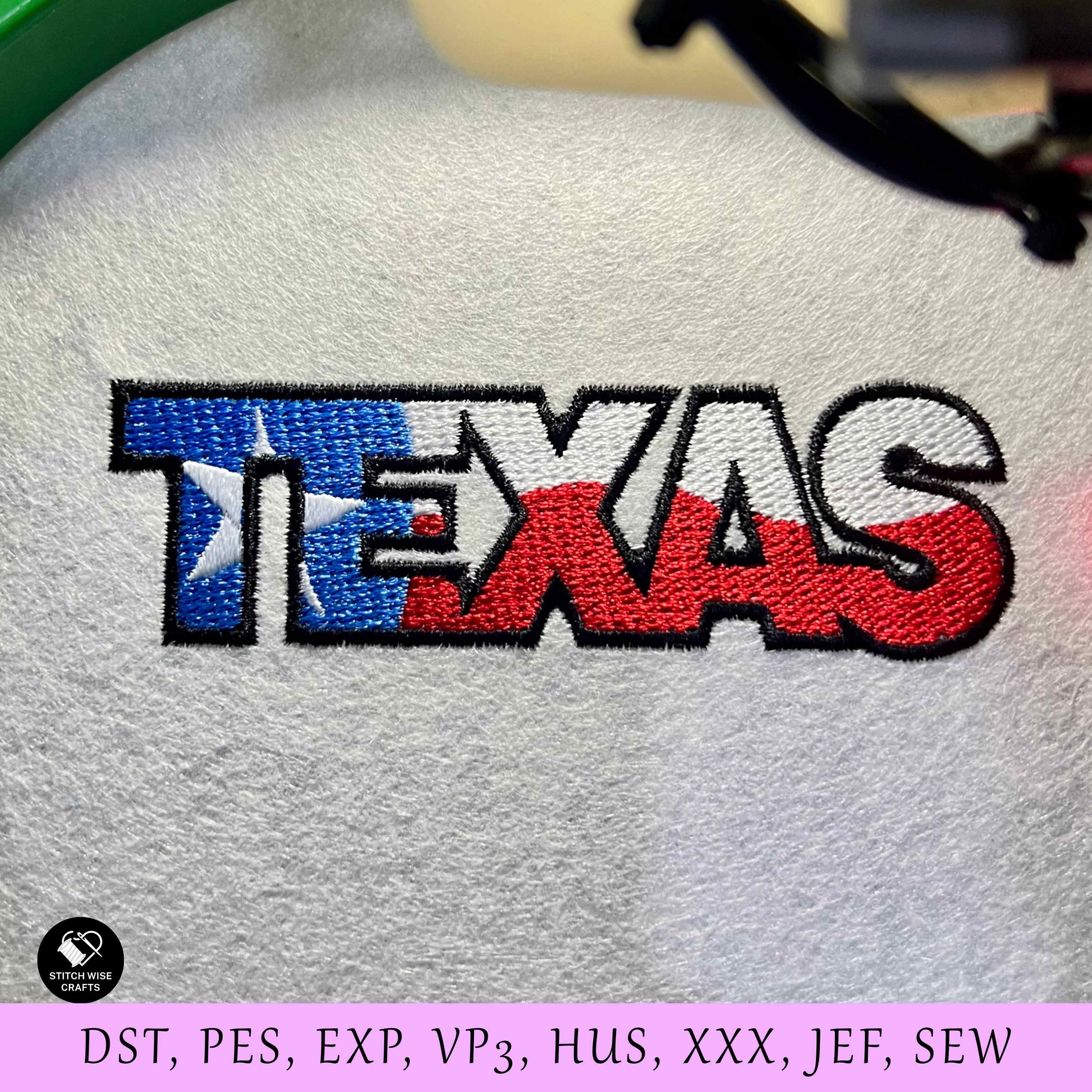 Texas Machine Embroidery Design File for Hats and Beanies, Texas ...