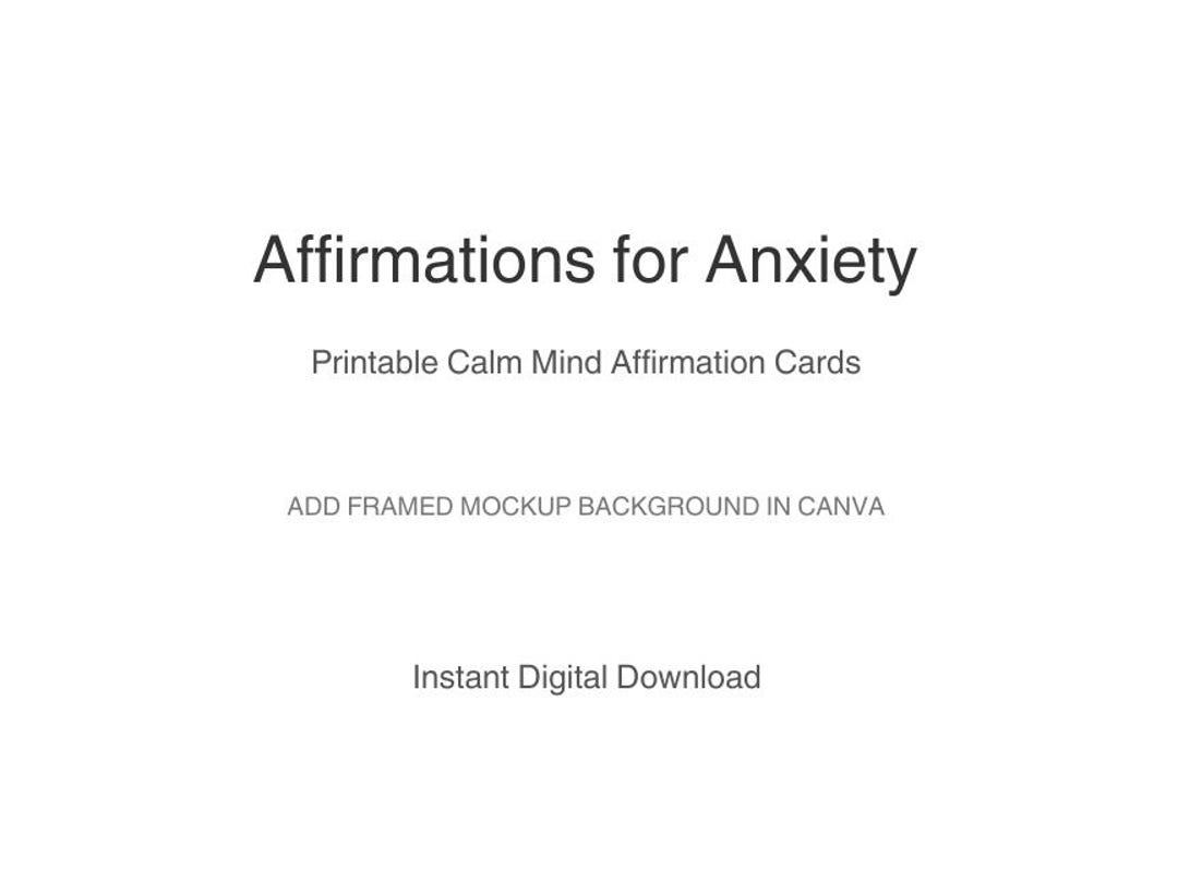 Anxiety Affirmation Cards for Calm Mind, Stress Relief (digital ...