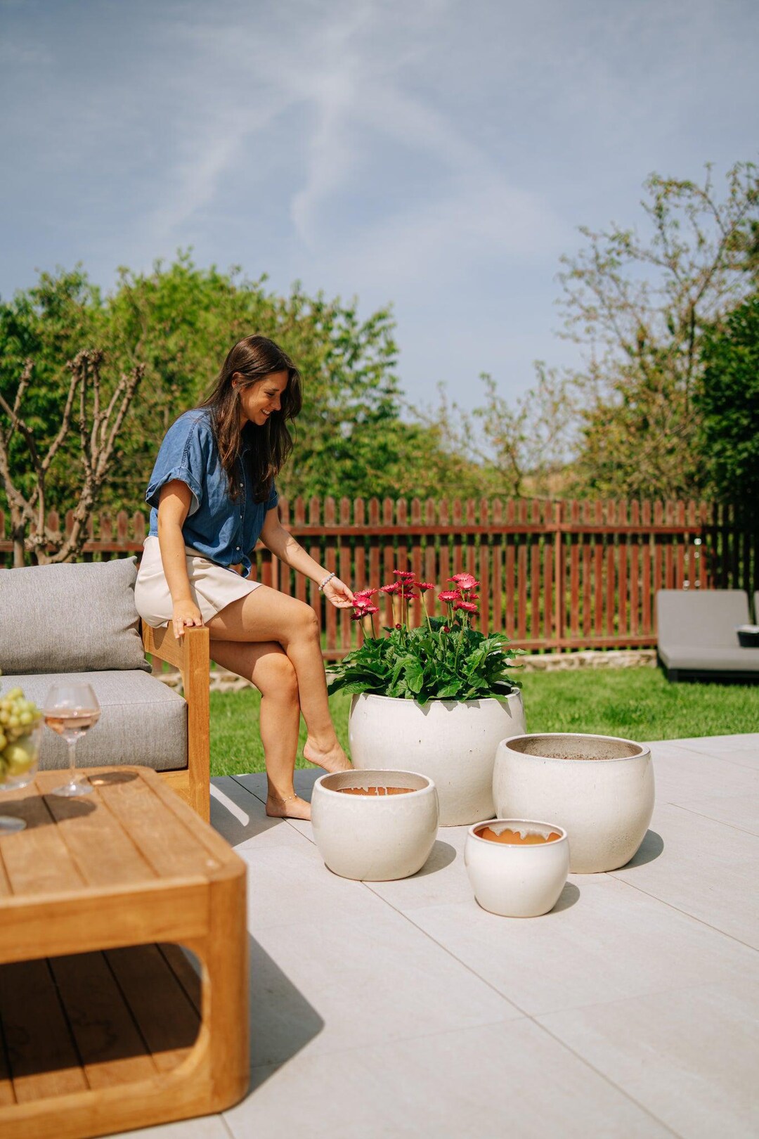 Ceramic Terracotta Flowerpot - ROMULUS - Cream | Handmade | Frost ...