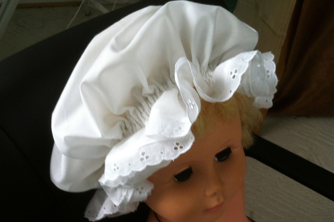 Handmade Muffin Cap Bonnet: Adult Size Mop Hat With Lace Trim - Etsy