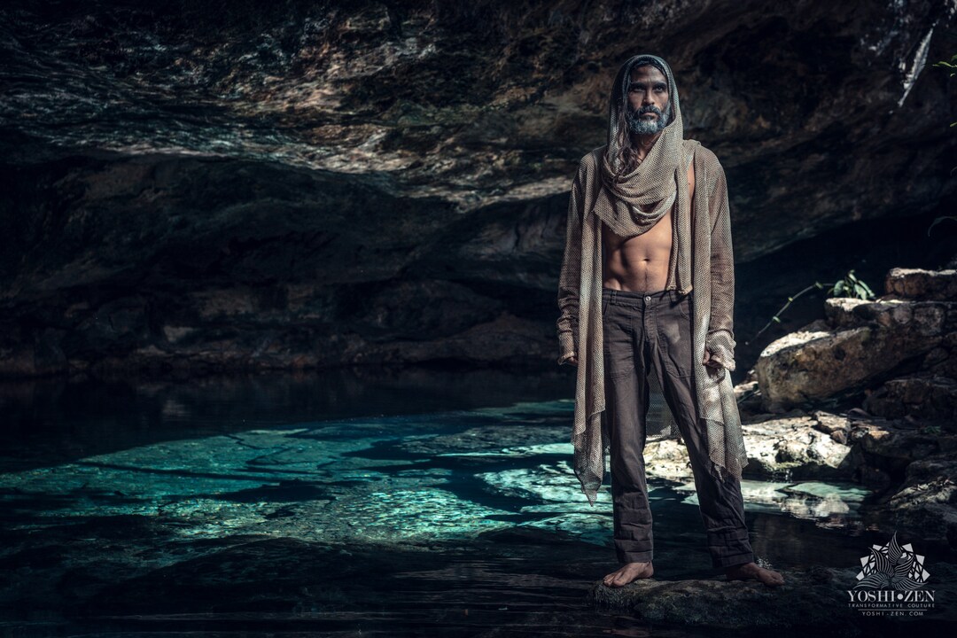 Balam-ha Cotton Mesh Jacket (unisex) - Dyed Natural Fabric - Shaman ...