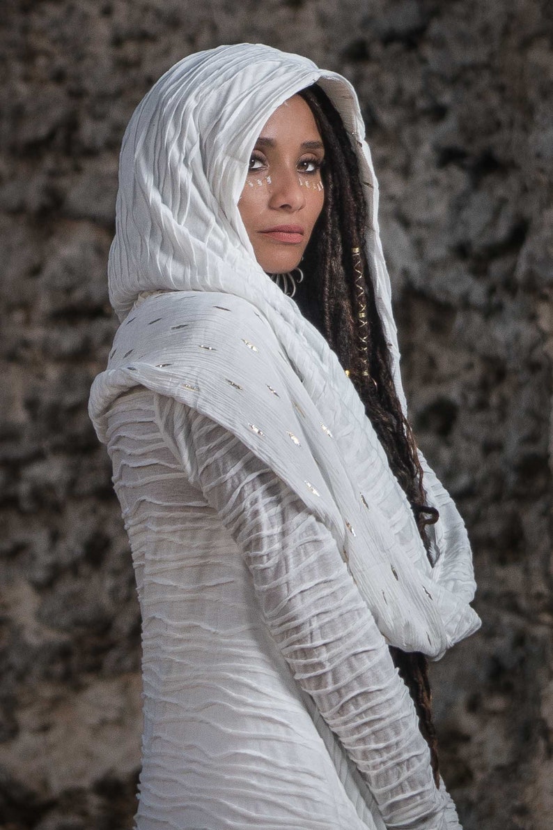 Sky Knight Jacket | White Boho Futuristic Festival Jacket - Etsy