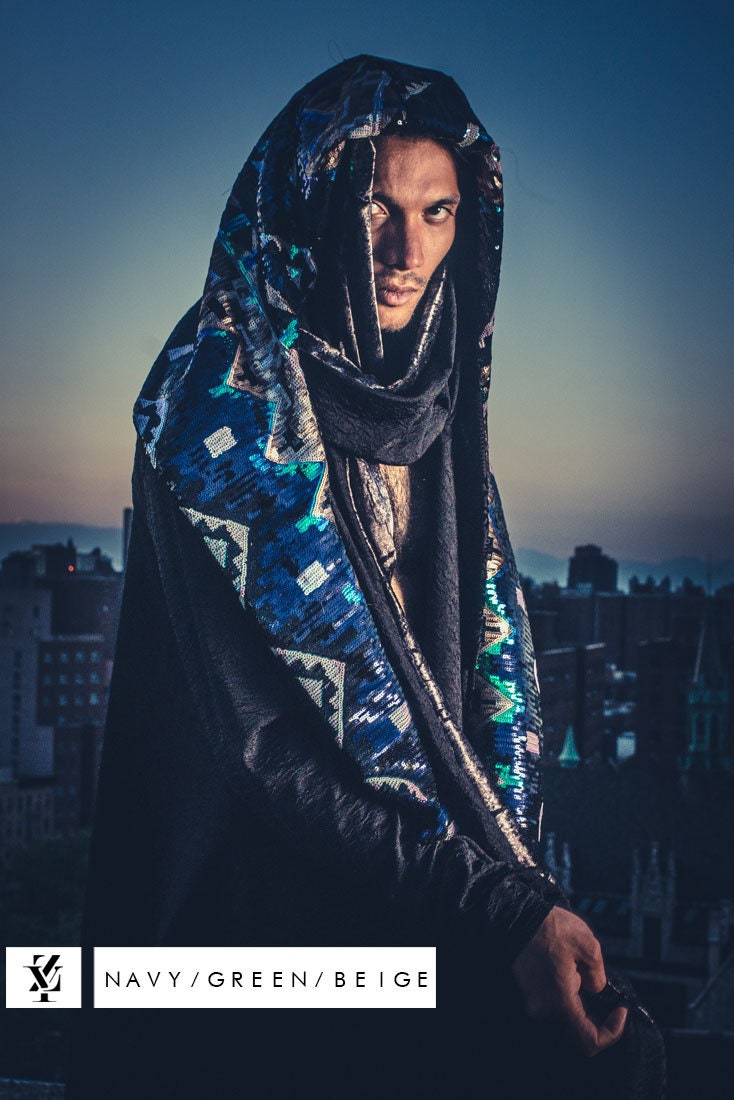 Aztec Warrior Sequin Hood Multiple Colors Tulum Ibiza | Etsy UK